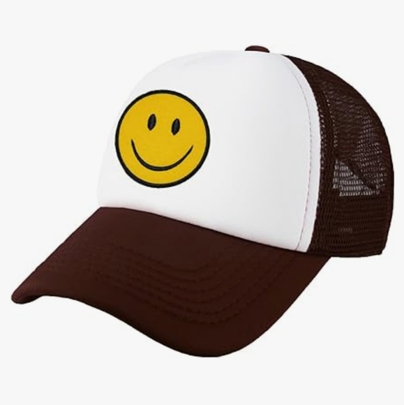 Accessories | Retro Tracker Hat Mesh Baseball Cap With Smile Patch Foam ...